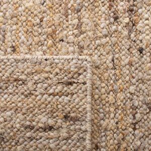 SAFAVIEH Natura Collection 8' x 10' Beige NAT263B Handmade Wool Area Rug