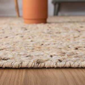 SAFAVIEH Natura Collection 8' x 10' Beige NAT263B Handmade Wool Area Rug