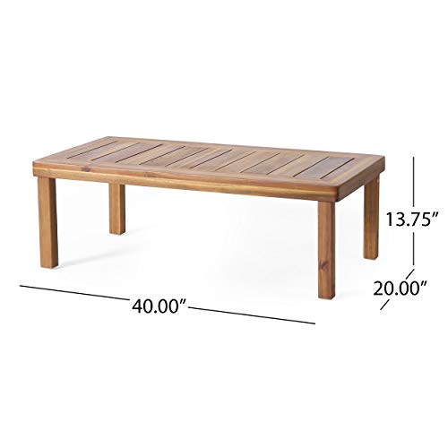 Christopher Knight Home Louver Chat Set, Teak + Cream