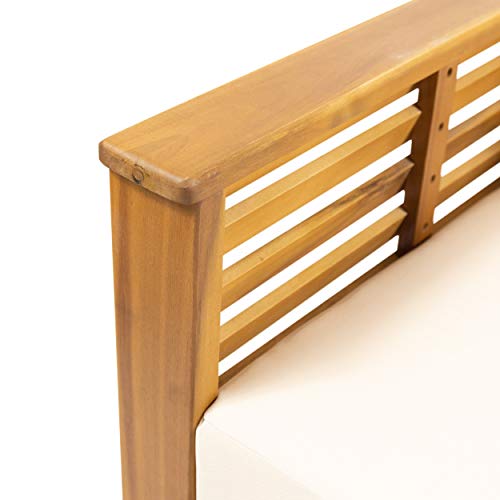 Christopher Knight Home Louver Chat Set, Teak + Cream