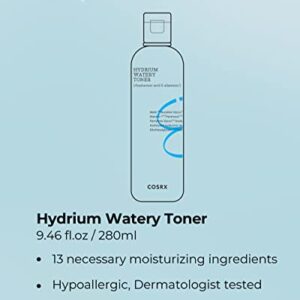 COSRX Hydrium Watery Toner, 150ml / 5.07 fl.oz | Hyaluronic Acid Moisture Toner | Korean Skin Care, Animal Testing Free, Paraben Free