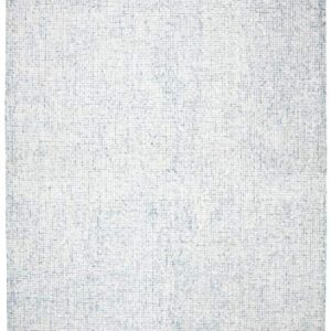 SAFAVIEH Abstract Collection 8' x 10' Ivory/Blue ABT470M Handmade Premium Wool & Viscose Area Rug