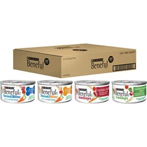 beneful purina wet dog food variety pack, incredibites & medleys – (30) 3 oz. cans