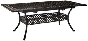 christopher knight home outdoor expandable patio dining table, 64″-81″, cast aluminum, shiny copper