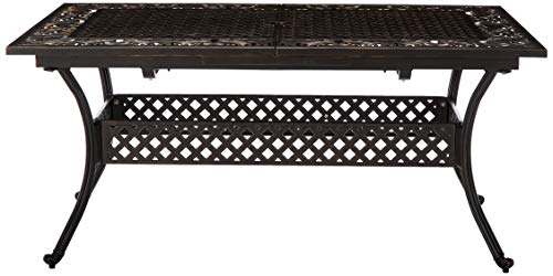 Christopher Knight Home Outdoor Expandable Patio Dining Table, 64"-81", Cast Aluminum, Shiny Copper