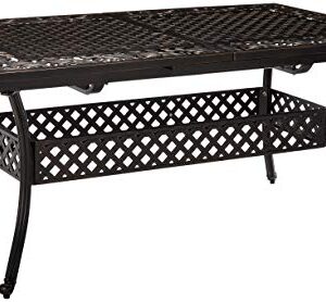 Christopher Knight Home Outdoor Expandable Patio Dining Table, 64"-81", Cast Aluminum, Shiny Copper