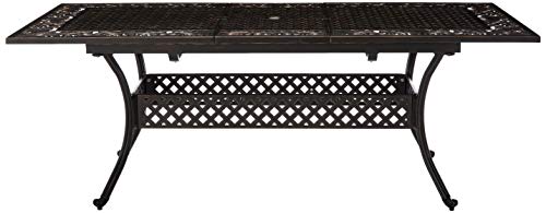 Christopher Knight Home Outdoor Expandable Patio Dining Table, 64"-81", Cast Aluminum, Shiny Copper