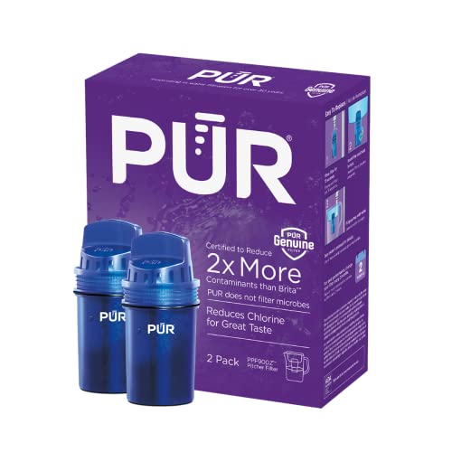 PUR Water Pitcher Replacement Filter (Pack of 2), Blue – Compatible with all PUR Pitcher and Dispenser Filtration Systems, PPF900Z