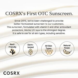 COSRX Vitamin E SPF 50+ Daily Lightweight Sunscreen, Reef Safe, No Whitecast, Matte Finish, OTC Vitalizing Sunscreen, Strong Protection Against UVA and UVB Rays, 1.69 fl.oz / 50ml, Korean Skincare