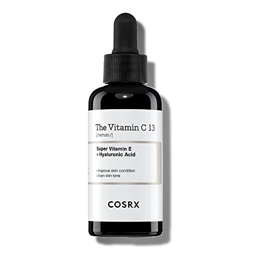 COSRX Pure Vitamin C 13% Serum with Vitamin E & Hyaluronic Acid, Brightening & Hydrating Facial Serum for Dark Spots, Fine Lines, Uneven Skin tone, 0.67fl.oz/20ml, Animal Testing-Free, Korean Skincare