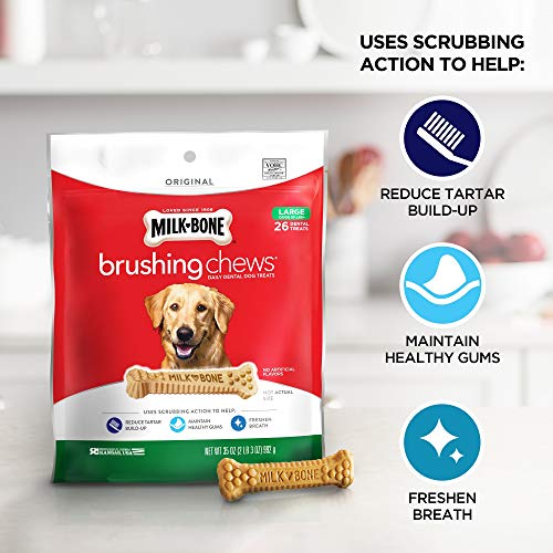 Milk-Bone Brushing Chews Daily Dental Dog Treats Original Large Treats 24.2 Ounces