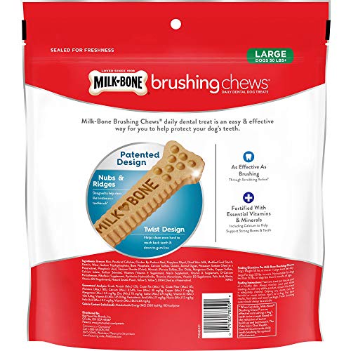 Milk-Bone Brushing Chews Daily Dental Dog Treats Original Large Treats 24.2 Ounces