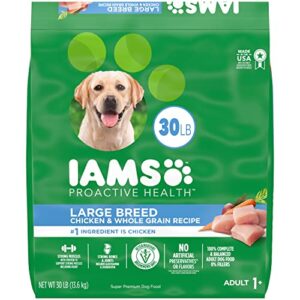 iams adult high protein large breed dry dog food with real chicken, 30 lb. bag