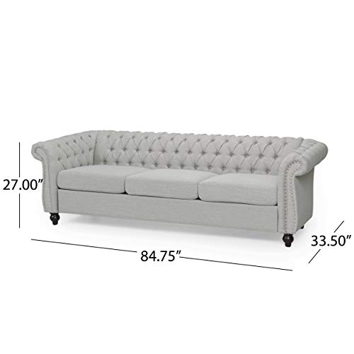 Christopher Knight Home Norma Sofas, Cloud Gray, Dark Brown