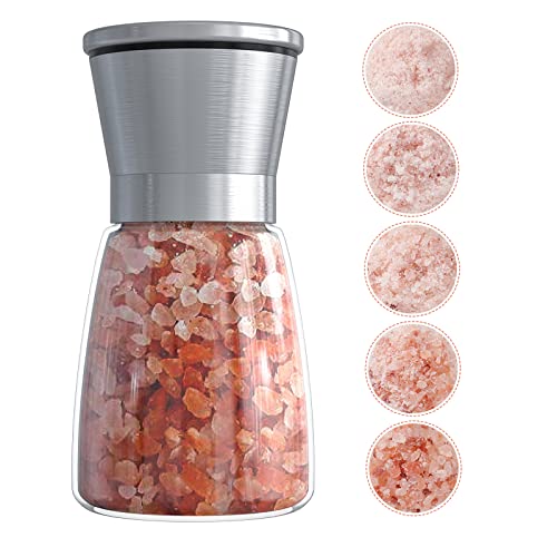 Ebaco Original Stainless Steel Salt or Pepper Grinder - Top Spice Mill with Ceramic Blades , Brushed Stainless Steel and Adjustable Coarseness By Pepper Grinder （Single Package）