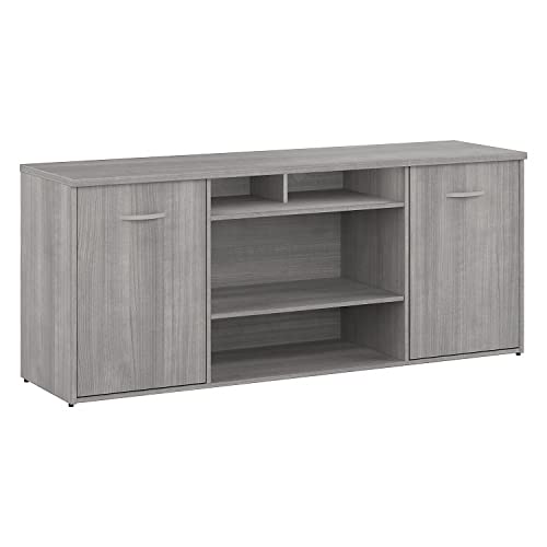 Bush Business Furniture Studio C Office Storage Cabinet with Doors and Shelves, 72W, Platinum Gray