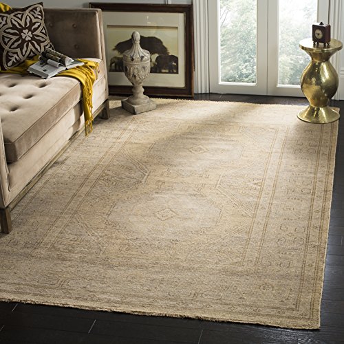 SAFAVIEH Izmir Collection 8' x 10' Gold / Grey IZM180A Hand-Knotted Traditional Premium New Zealand Wool Area Rug