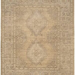 SAFAVIEH Izmir Collection 8' x 10' Gold / Grey IZM180A Hand-Knotted Traditional Premium New Zealand Wool Area Rug