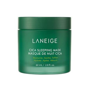 laneige hypoallergenic cica sleeping mask: hydrate, nourish, and soothe stressed skin, 2.0 fl. oz.(packing may vary)