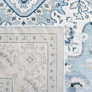 SAFAVIEH Isabella Collection 8' x 10' Light Blue/Cream ISA921M Oriental Non-Shedding Living Room Bedroom Dining Home Office Area Rug