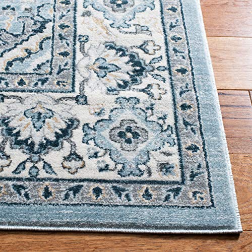 SAFAVIEH Isabella Collection 8' x 10' Light Blue/Cream ISA921M Oriental Non-Shedding Living Room Bedroom Dining Home Office Area Rug