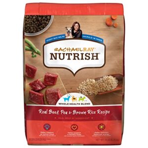 rachael ray nutrish premium natural dry dog food, real beef, pea & brown rice recipe, 14 pounds (packaging may vary)