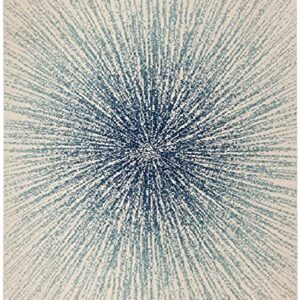 SAFAVIEH Evoke Collection 8' x 10' Royal / Ivory EVK228A Abstract Burst Non-Shedding Living Room Bedroom Dining Home Office Area Rug