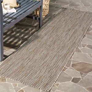 safavieh courtyard collection cy8521 indoor/ outdoor splashpoof easy scrubbing patio backyard mudroom runner-rug, 2’3′ x 8′, natural/black