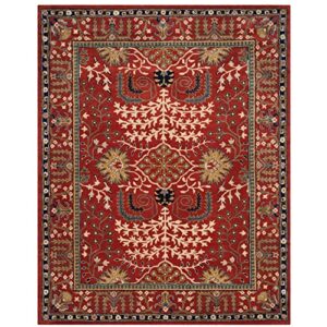 safavieh antiquity collection 8′ x 10′ red / multi at64a handmade traditional oriental premium wool area rug