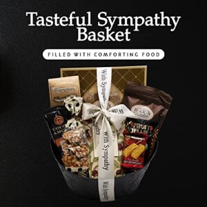 Sincere Sympathy and Condolence Gift Basket, Sympathy Food Basket for Loss of a Loved One, Gourmet & Beautifully Arranged Funeral Basket, Bereavement Care Package for Mourning and Grieving, by Nikki’s Gift Basket