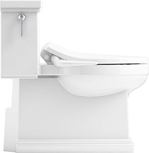 KOHLER K-5724-0 Puretide Bidet Toliet Seat, Elongated Manual Non Electric Bidet with Adjusting Spray Pressure and Position, White Quiet-Close Lid