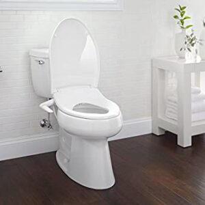 KOHLER K-5724-0 Puretide Bidet Toliet Seat, Elongated Manual Non Electric Bidet with Adjusting Spray Pressure and Position, White Quiet-Close Lid