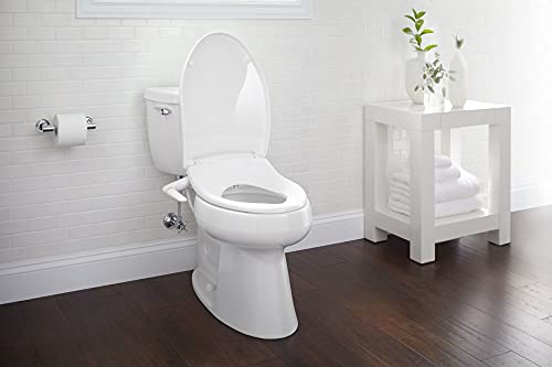 KOHLER K-5724-0 Puretide Bidet Toliet Seat, Elongated Manual Non Electric Bidet with Adjusting Spray Pressure and Position, White Quiet-Close Lid