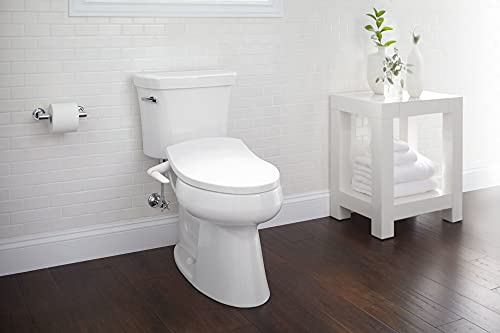 KOHLER K-5724-0 Puretide Bidet Toliet Seat, Elongated Manual Non Electric Bidet with Adjusting Spray Pressure and Position, White Quiet-Close Lid