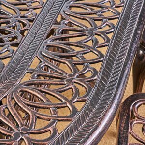 Christopher Knight Home Haitian Cast Aluminum Outdoor Dining Set, 7-Pcs Set, Copper