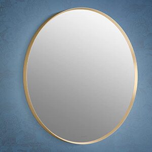 kohler k-26050-bgl essential mirror, 28″ round, modern brushed gold