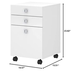 Bush Business Furniture Echo 3 Drawer Mobile File Cabinet, Pure White