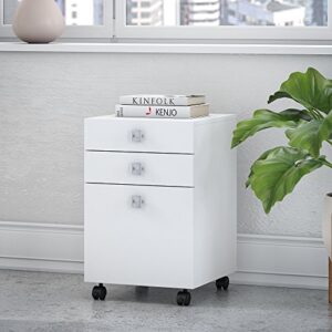 Bush Business Furniture Echo 3 Drawer Mobile File Cabinet, Pure White