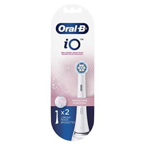 oral-b io gentle care replacement brush heads, electric toothbrush brush heads, white, 2 count