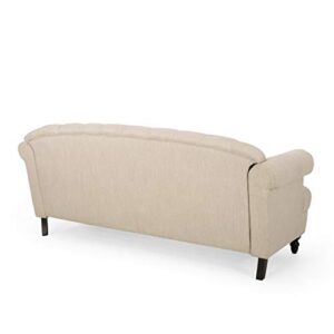 Christopher Knight Home Tracy Contemporary Deep Tufted Sofa with Nailhead Trim, Beige