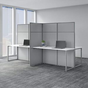 Bush Business Furniture Easy Office 4 Person Cubicle Desk Workstation, 60W x 66H, Pure White