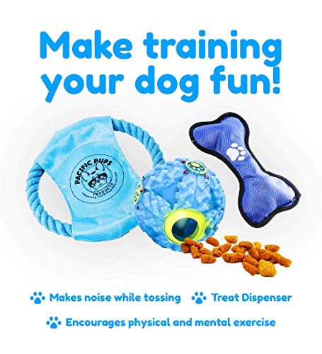 Pacific Pups Products for Dogs 18 Piece Dog Toy Set with Dog Chew Toys, Rope Toys for Dogs, Plush Dog Toys and Dog Treat Dispenser Ball - Supports Non-Profit Dog Rescue