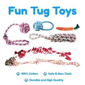 Pacific Pups Products for Dogs 18 Piece Dog Toy Set with Dog Chew Toys, Rope Toys for Dogs, Plush Dog Toys and Dog Treat Dispenser Ball - Supports Non-Profit Dog Rescue