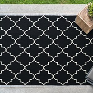 Kaleen Rugs Escape Indoor/Outdoor Rug, Black, 9' x 12'