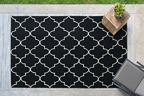 Kaleen Rugs Escape Indoor/Outdoor Rug, Black, 9' x 12'