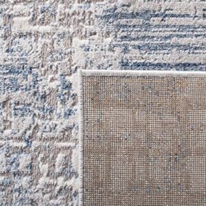 SAFAVIEH Amelia Collection 8' x 10' Blue/Grey ALA786M Modern Abstract Distressed Non-Shedding Living Room Bedroom Dining Home Office Area Rug