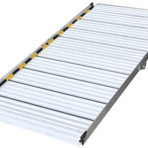 Threshold Ramp, Curb ramp Door Ramp, Portable Ways Ramps, Stairs Wheelchair Threshold Ramps, 5.5ft/6.5ft Long Foldable Aluminum Home Doorways Steps, Extra Wide Loading 300kg ( Size : 1.98m(6.5ft) )