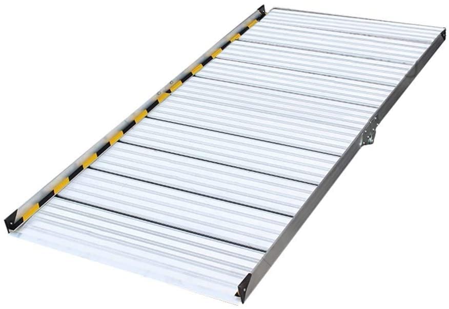 Threshold Ramp, Curb ramp Door Ramp, Portable Ways Ramps, Stairs Wheelchair Threshold Ramps, 5.5ft/6.5ft Long Foldable Aluminum Home Doorways Steps, Extra Wide Loading 300kg ( Size : 1.98m(6.5ft) )