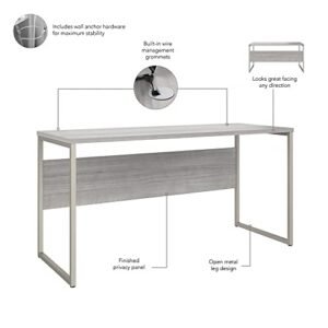 Bush Business Furniture Hybrid Computer Table Desk with Metal Legs, 60W x 24D, Platinum Gray