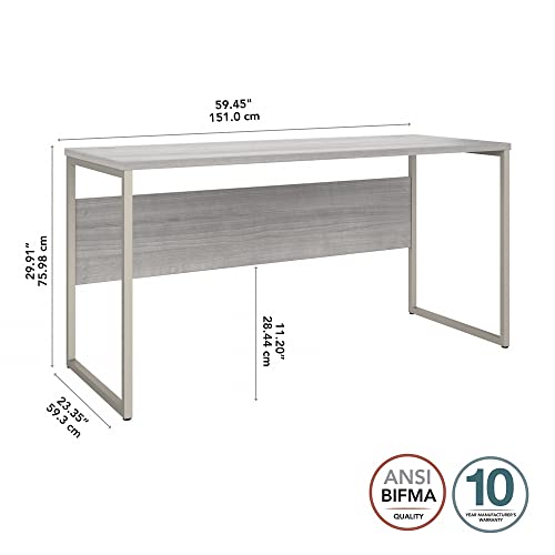 Bush Business Furniture Hybrid Computer Table Desk with Metal Legs, 60W x 24D, Platinum Gray